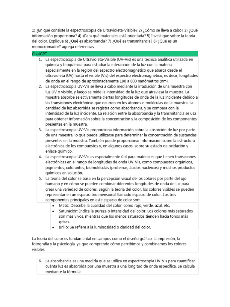 Pract 3 Carac | Descargar gratis PDF | Espectroscopía ultravioleta-visible | Color
