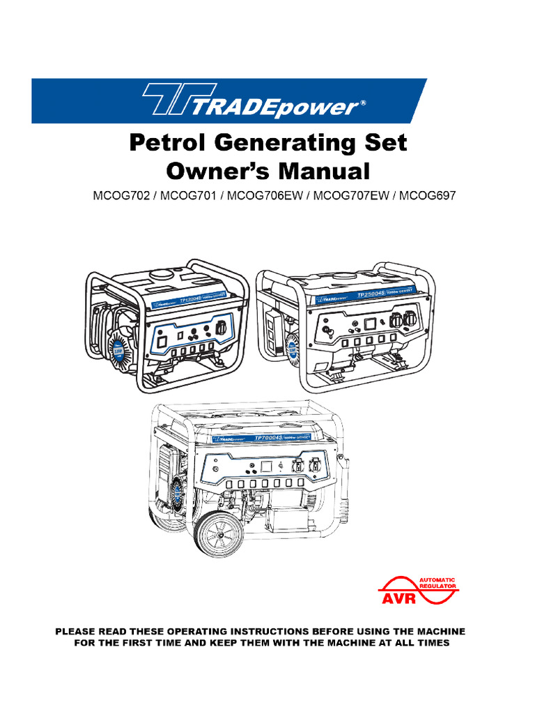 Petrol Generator Manual CLARKE | PDF | Gasoline | Internal Combustion ...