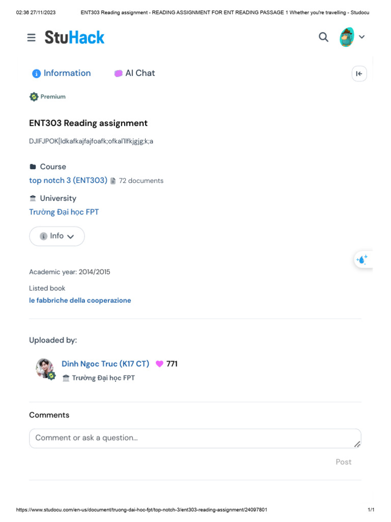 ENT303 Reading Assignment - READING ASSIGNMENT For ENT READING PASSAGE 1 Whether You'Re ...