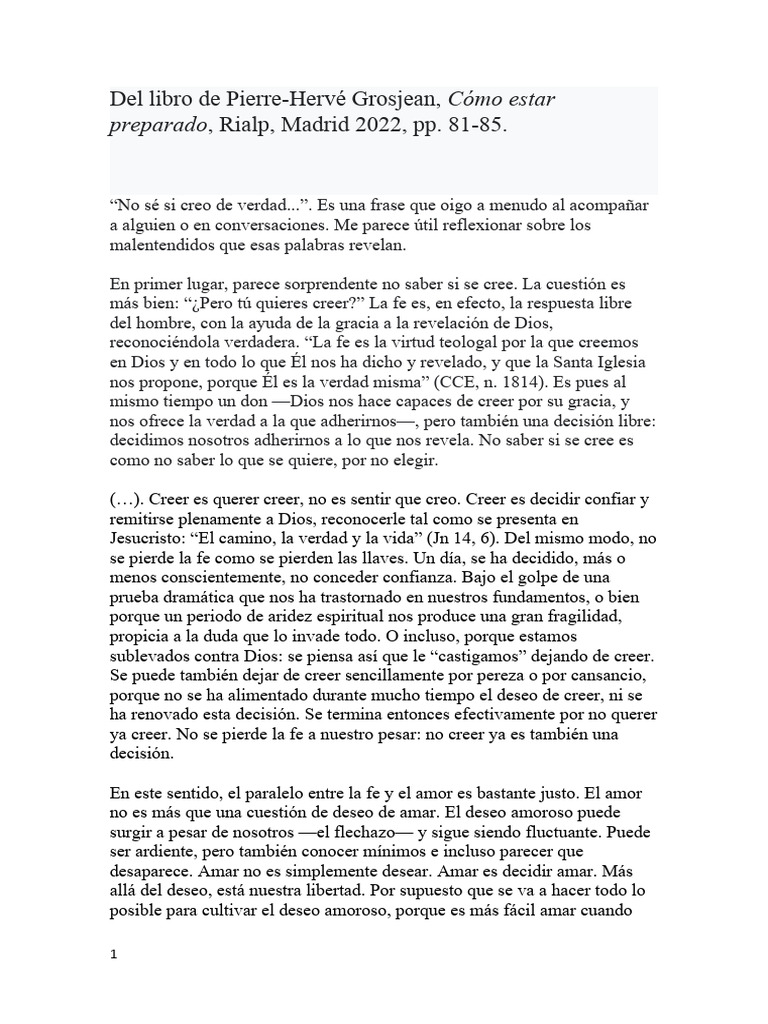 No Sé Si Creo | PDF | Amor | Fe