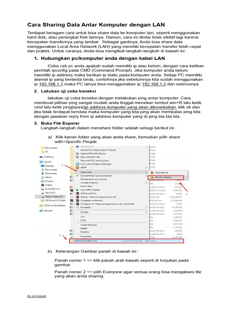 Artikel Mengenai Cara Sharing Data Menggunakan Kabel LAN | PDF | Komputer