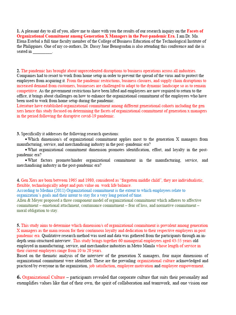 Final Script | PDF | Organizational Culture | Psychological Concepts