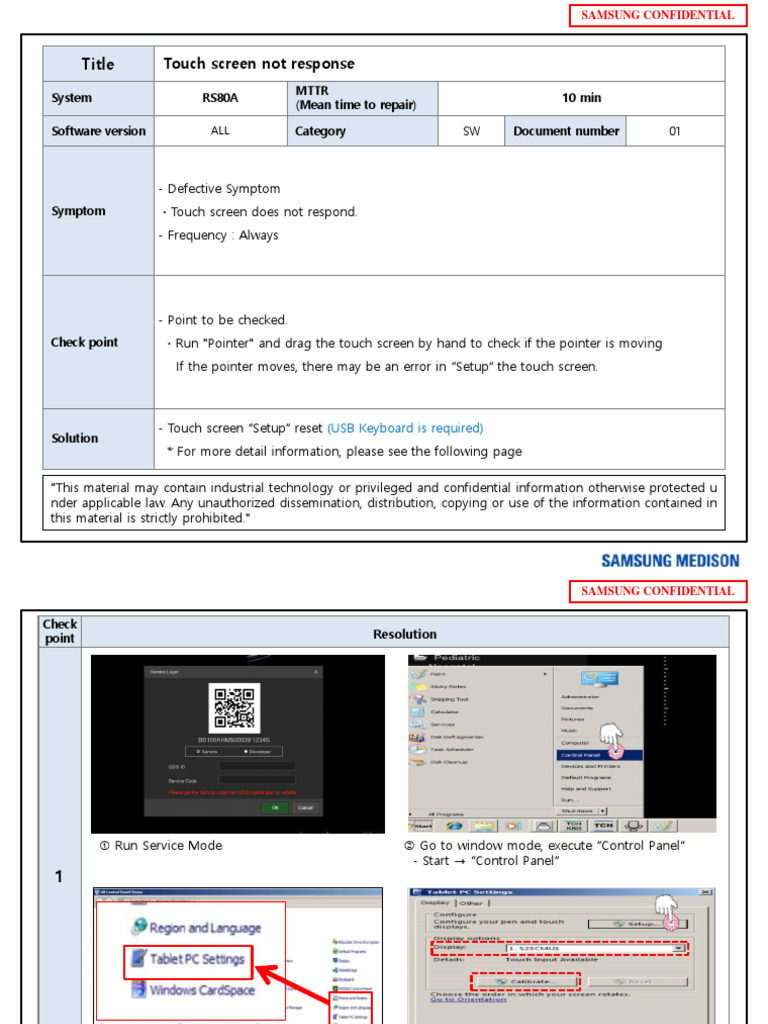 (TS) RS80A - Touch Screen Not Response - Eng | PDF | Touchscreen ...