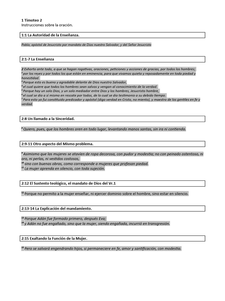 1 Timoteo 2 Presentacion | PDF