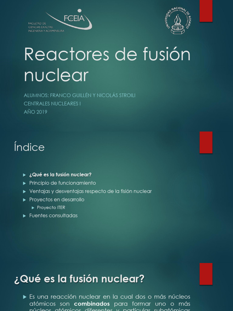 Reactores de Fusión Nuclear | PDF | La energía nuclear | Fusión nuclear