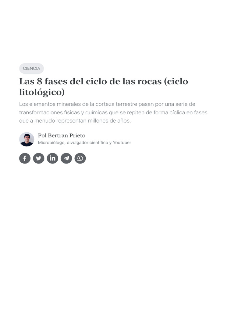 Ciclo de las Rocas: 8 Fases Clave | PDF | Roca (geología) | Magma