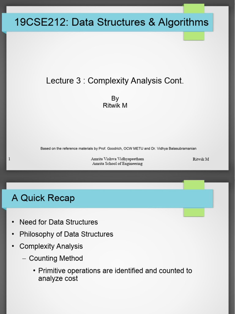 Lecture 3 - Complexity Analysis Cont | PDF | Time Complexity | Mathematics