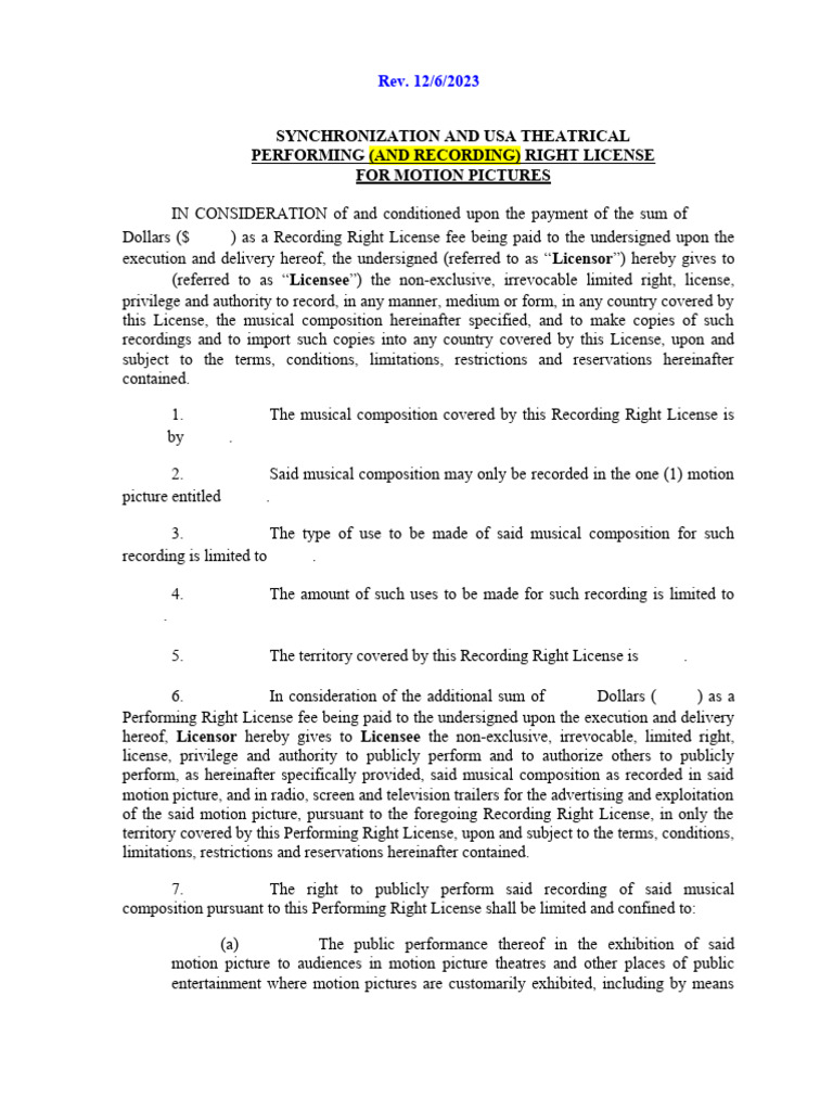Synchronization License Form | PDF | License | Justice Synchronization License Form | PDF | License | Justice