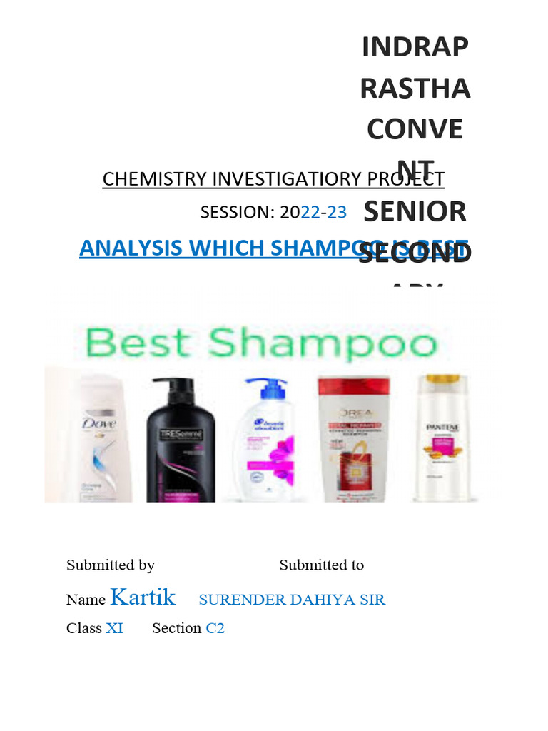 Chemistry Project Analysis On Shampoo | PDF | Ph | Shampoo