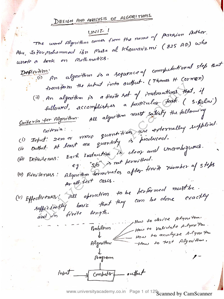 Notes - Deign and Analysis of Algorithm | PDF | Applied Mathematics