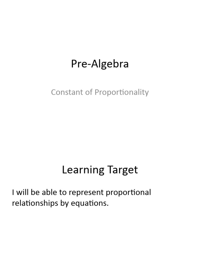 Understanding Constant of Proportionality | PDF | Mathematics ...