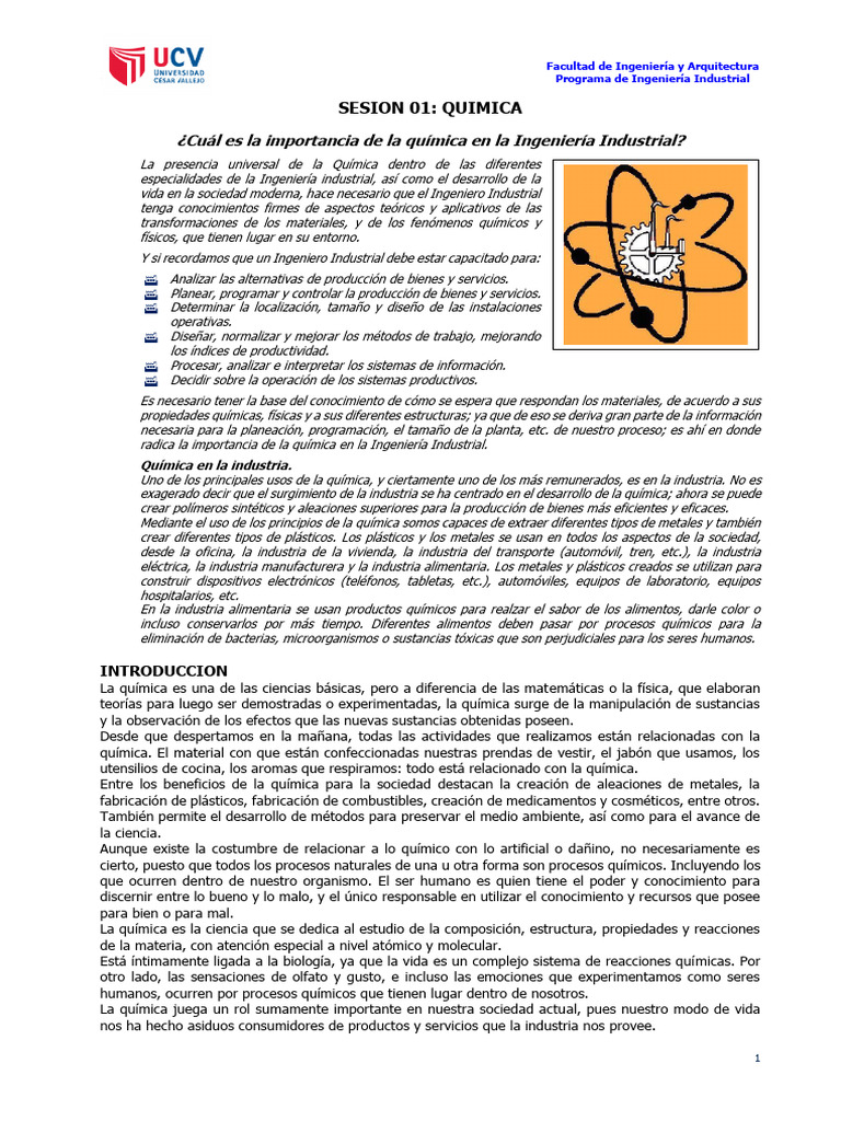 Química 01 (1) | PDF | Química | Importar