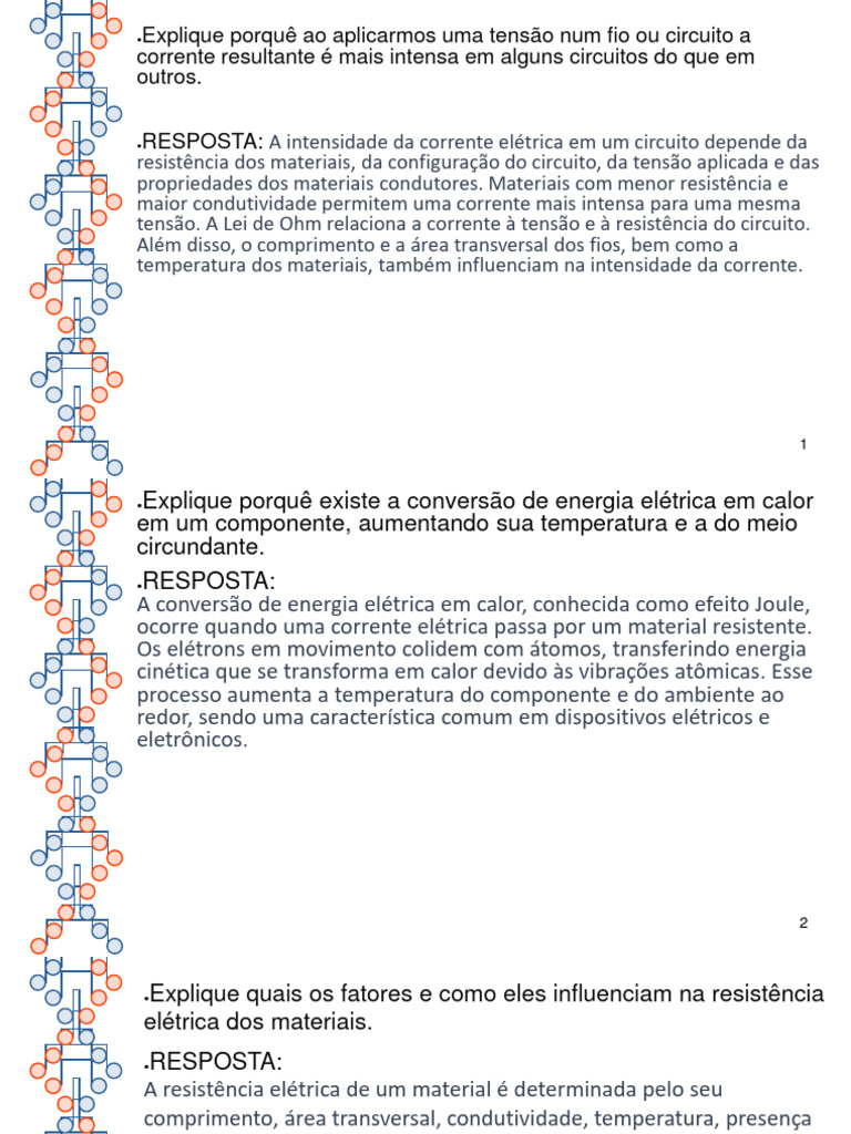 Atividade Cap.3 | PDF | Resistência elétrica e condutividade | Eletricidade