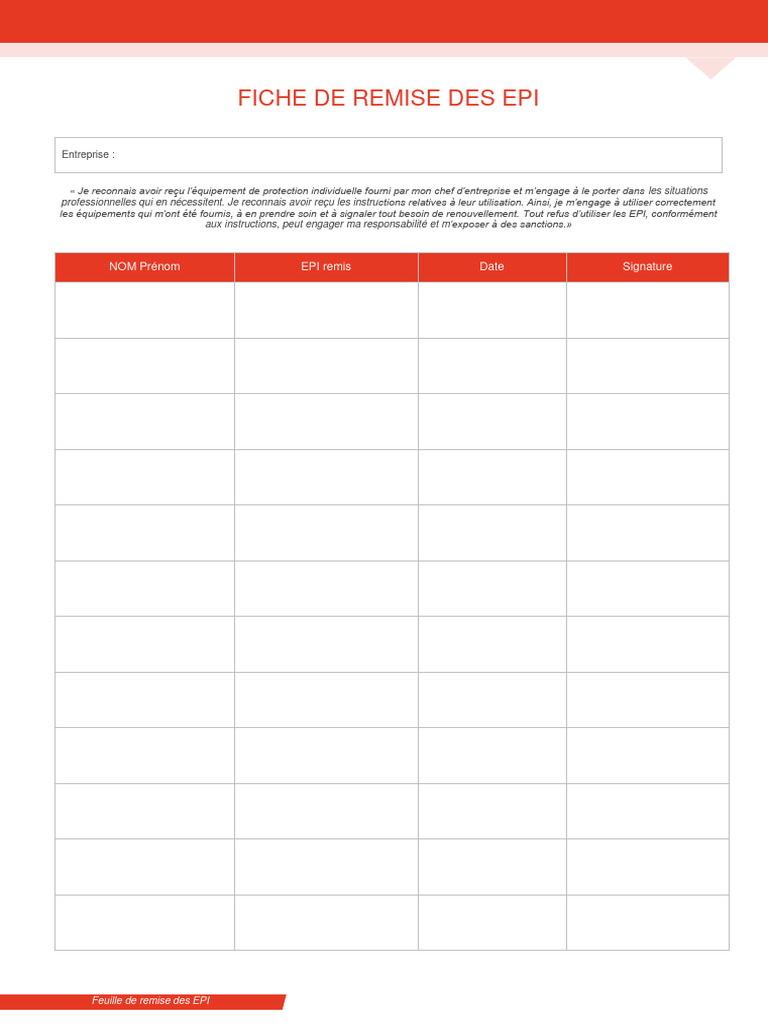 Fiche de Remise Des EPI | PDF