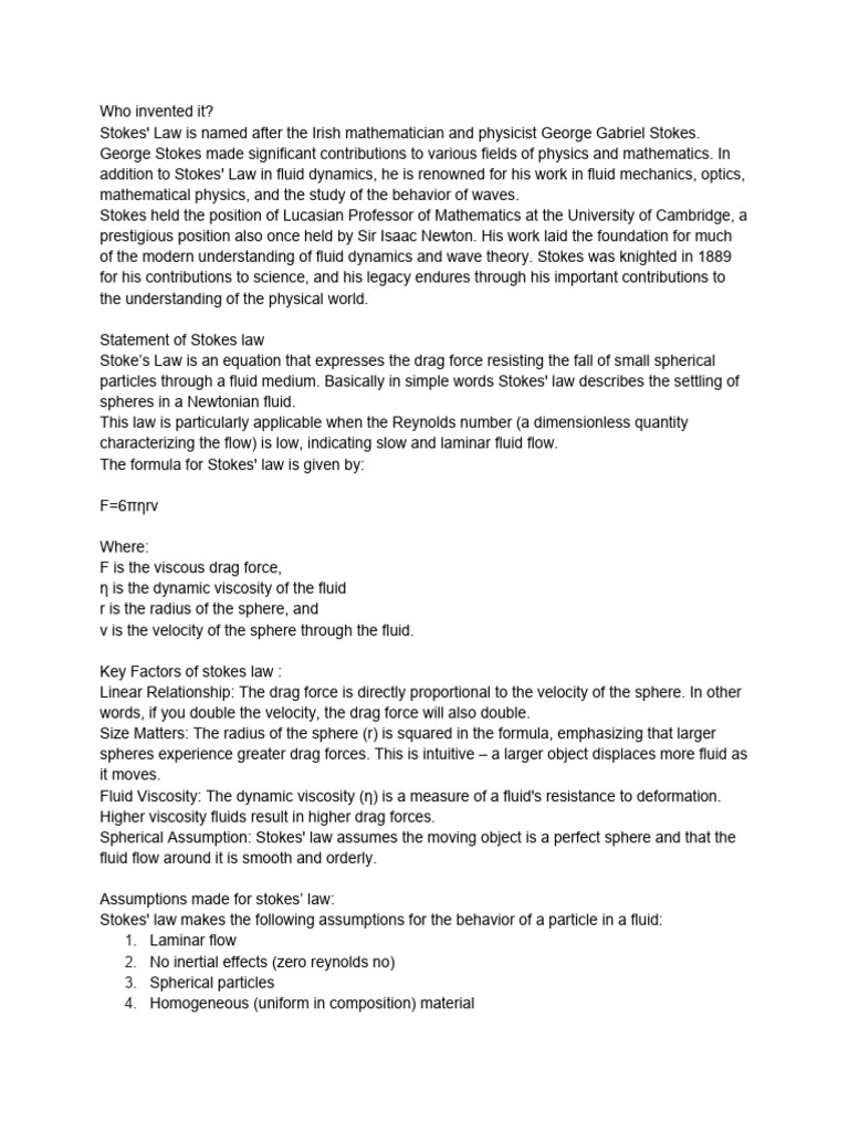 Stokes Law and Terminal Velocity-1 | Download Free PDF | Viscosity ... Stokes Law and Terminal Velocity-1 | Download Free PDF | Viscosity ...