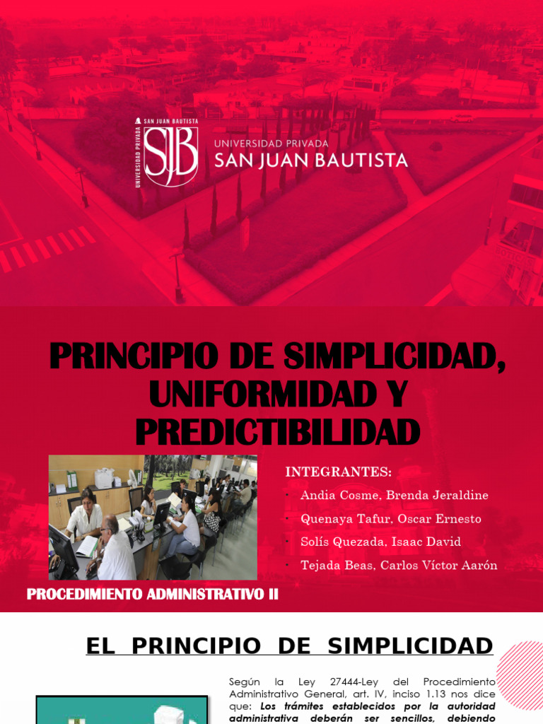 Trabajo de Principio de Simplicidad, Uniformidad y Predictibilidad ...