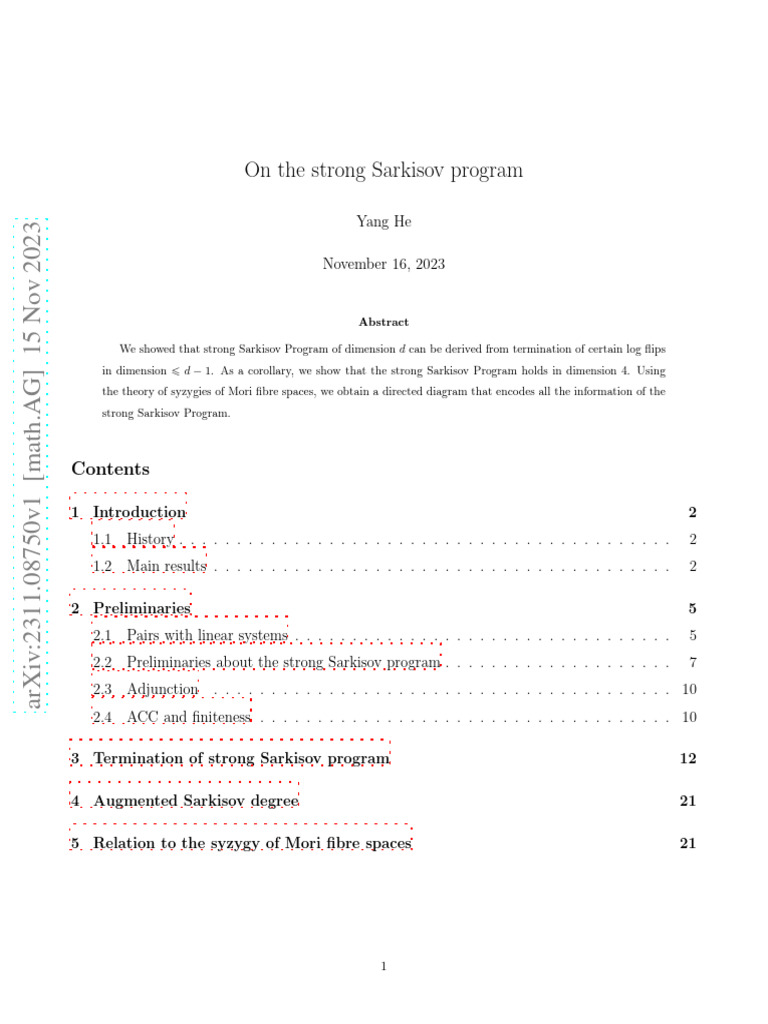 R - On The Strong Sarkisov Program - He | PDF | Geometry | Mathematics