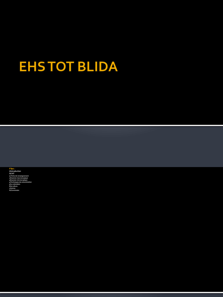 Examen parasitologique des selles à Blida | PDF | Matière fécale | Chimie
