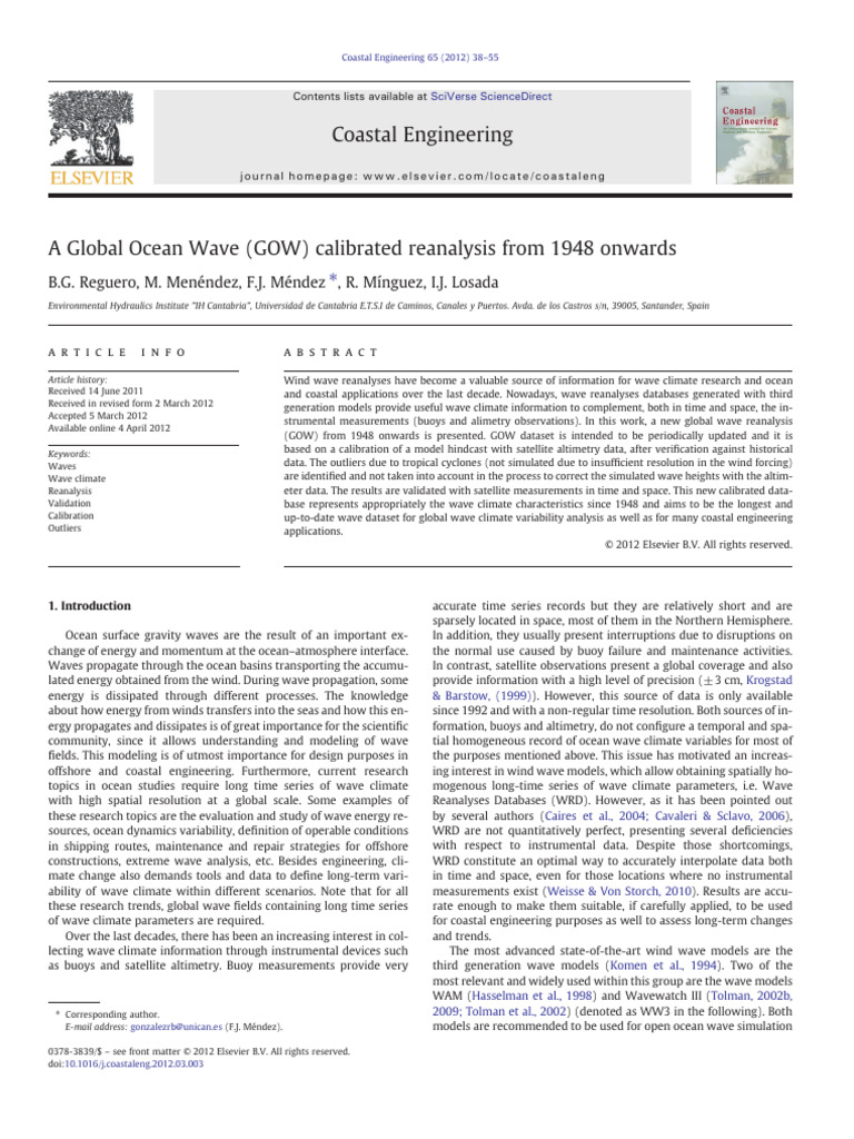 A Global Ocean Wave (GOW) Calibrated Reanalysis From 1948 Onwards | PDF ...
