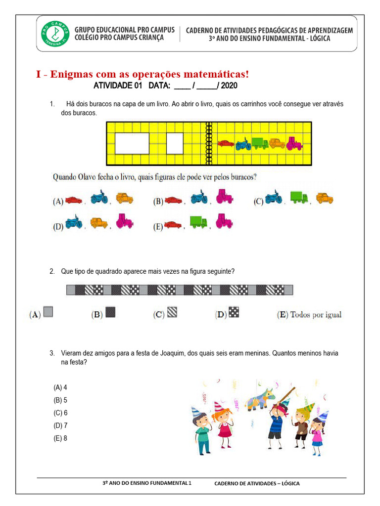 Capa - Lógica 3º Ano | PDF | Lógica | Camelo