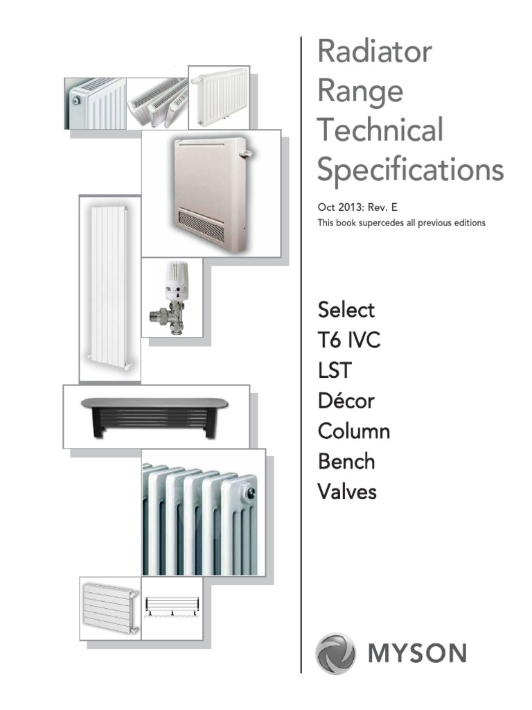 Radiator Technical Specifications Jan 2014 | PDF | Heat | Water