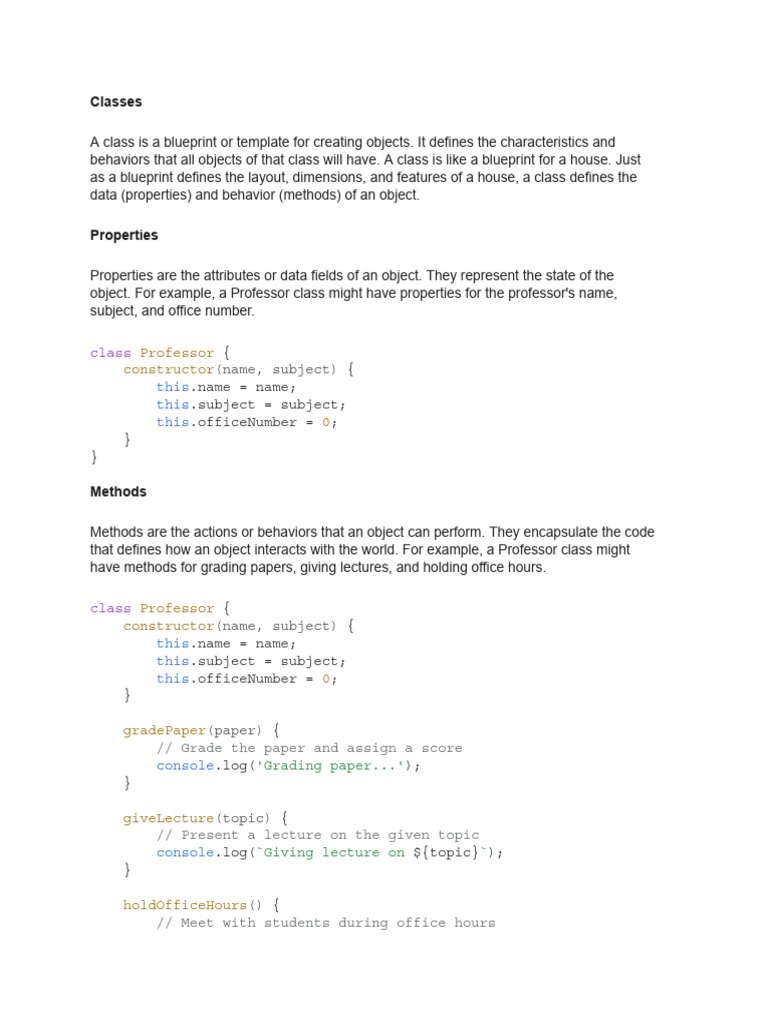 It Is JS OOP and Explanation | PDF | Method (Computer Programming) | Class (Computer Programming)
