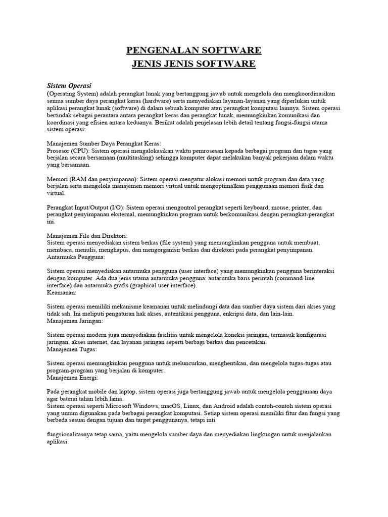 Pengenalan Software | PDF | Komputer | Teknologi & Rekayasa
