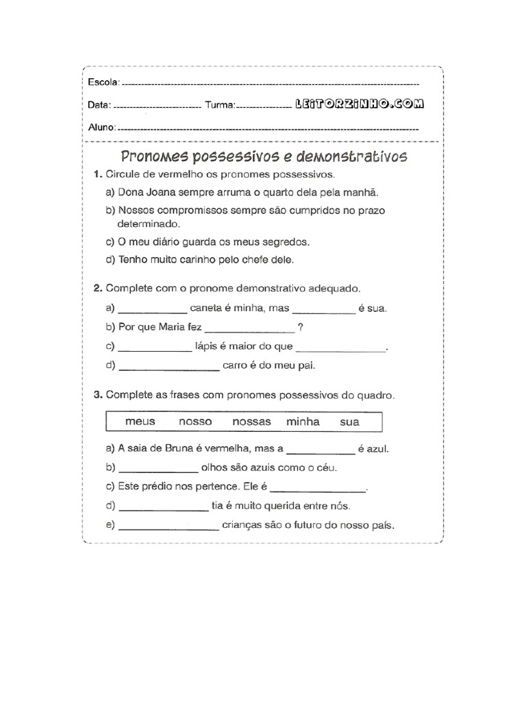 Pronomes para Passar No Quadro | PDF
