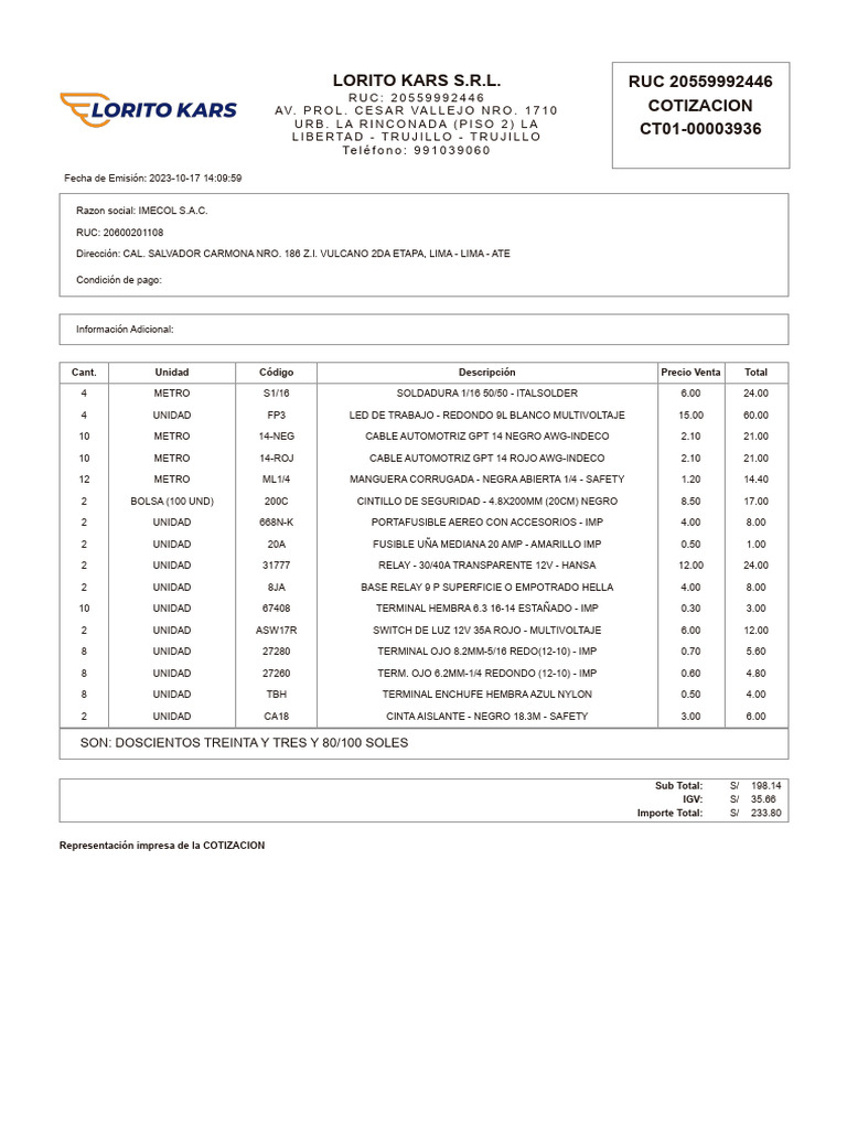 Cot 3936 Imecol | PDF