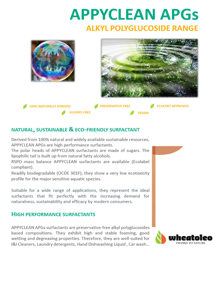 Appyclean Apg Series - vf3 | PDF | Surfactant | Detergent