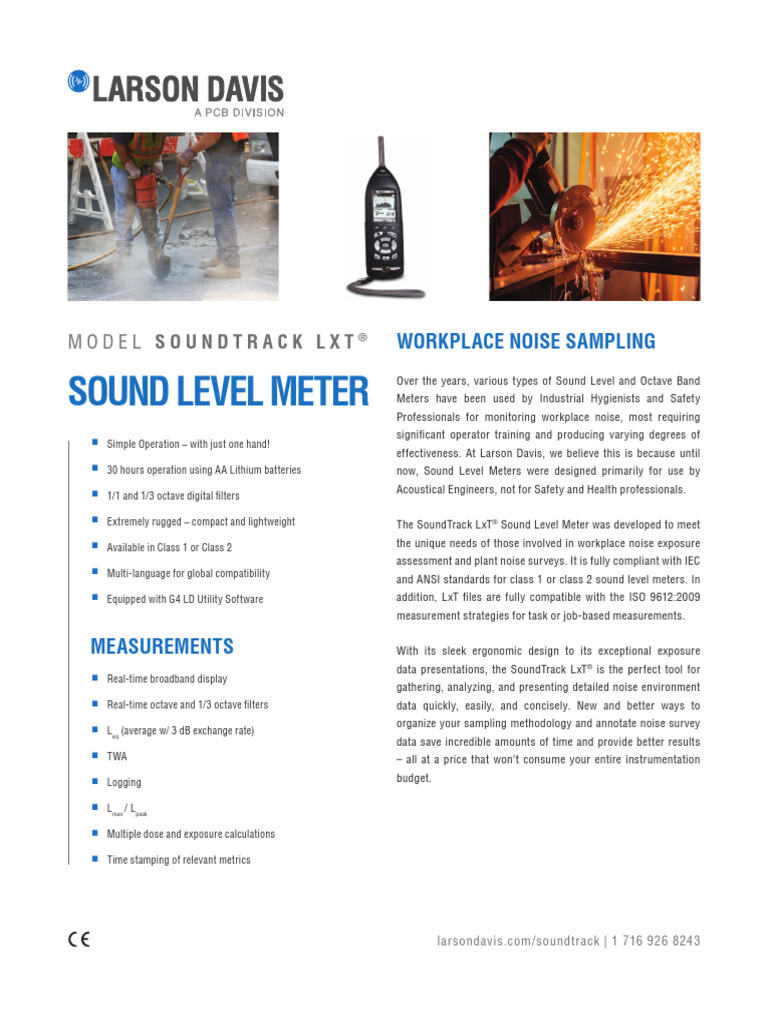 LD SoundTrack LXT Sound Level Meter DS 0192 | PDF | Noise | Computing