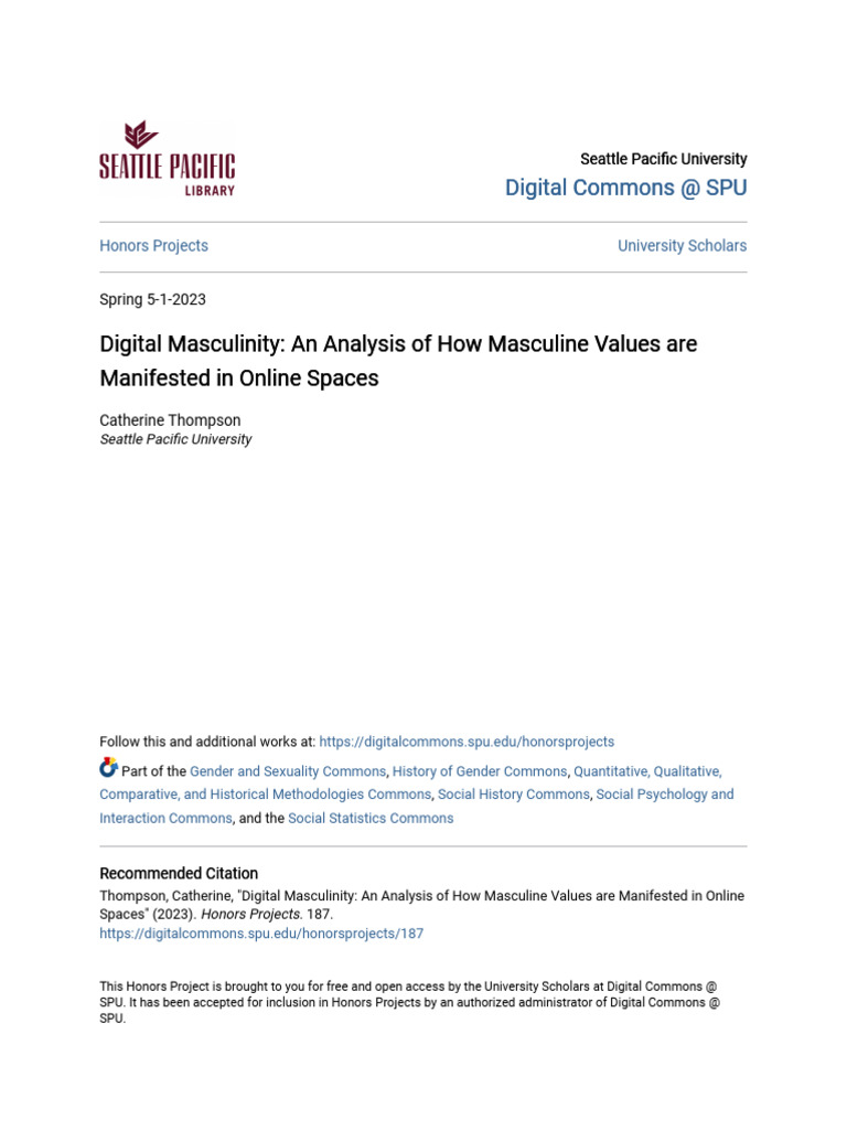 Digital Masculinity - An Analysis of How Masculine Values Are Mani ...