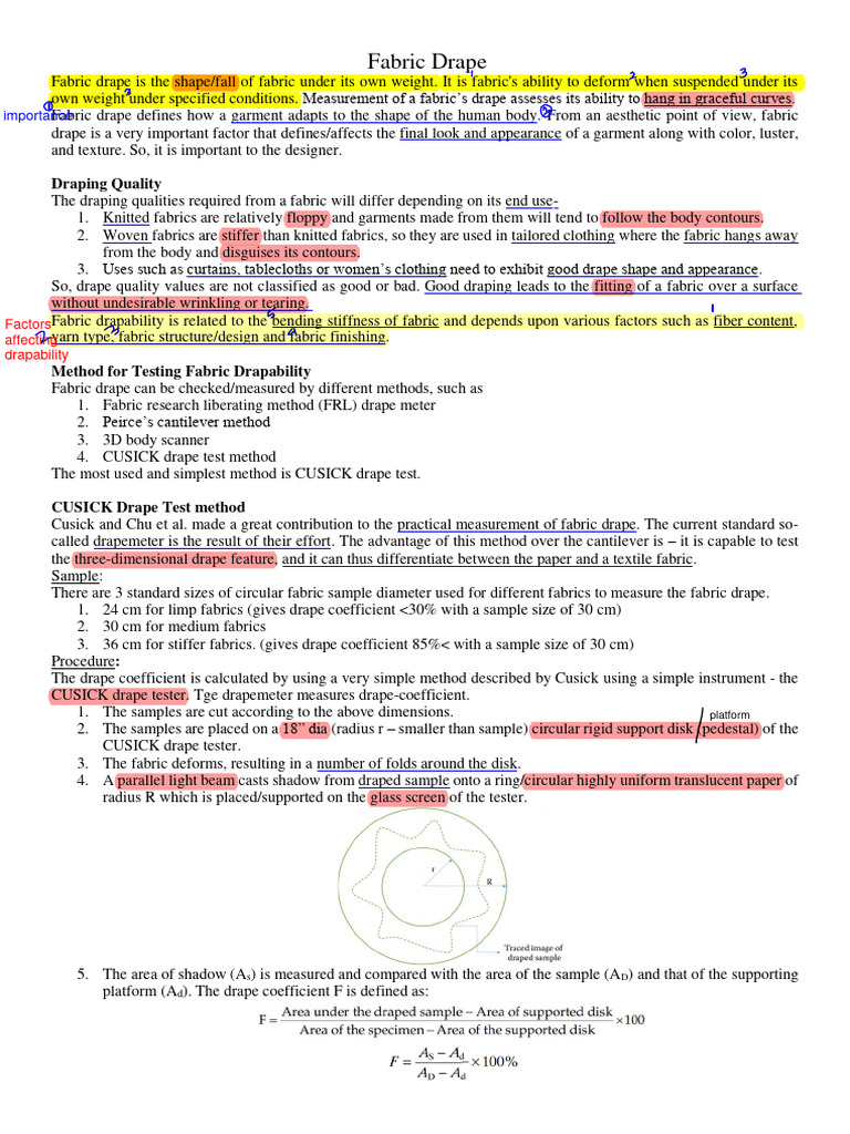 Understanding Fabric Drape Testing | PDF | Textiles | Clothing