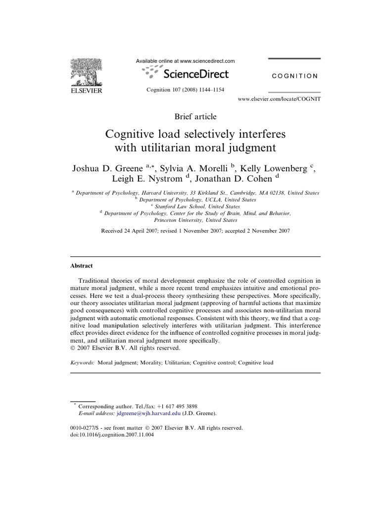 1 s2.0 S0010027707002752 Main | PDF | Cognitive Science | Cognitive ...