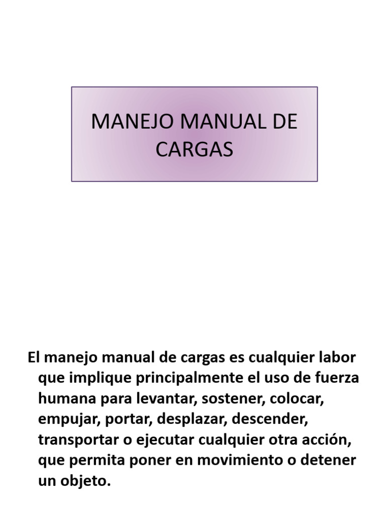 Manejo Manual de Cargas | PDF