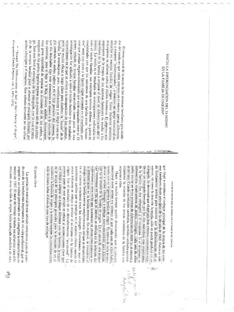 Bowen - Hacia La Diferenciaci N Del S Mismo en La Familia de Origen | PDF