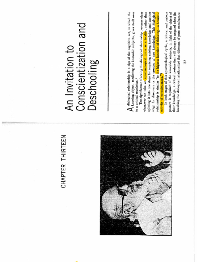 Pol of Ed Chapter 13 Invitation To Conscientization and Deschooling | PDF