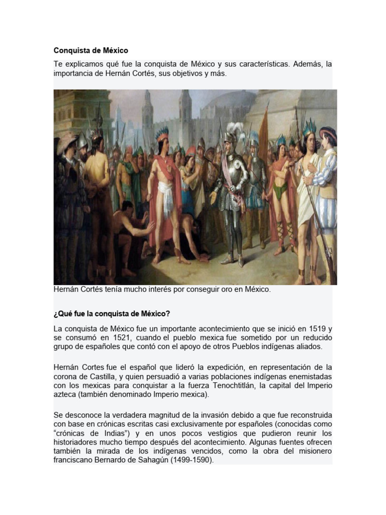 Conquista de México por Cortés | PDF | Hernán Cortés | Imperio español
