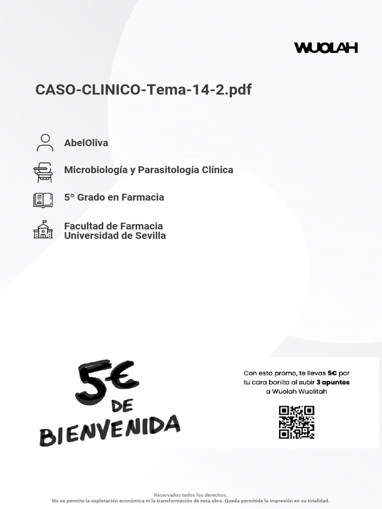 CASO CLINICO Tema 14 2 PDF | PDF | Las bacterias | Microbiología