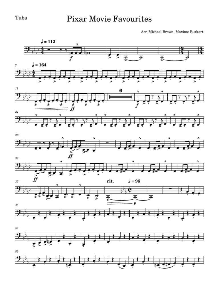 Pixar Movie Favorites for Tuba | PDF