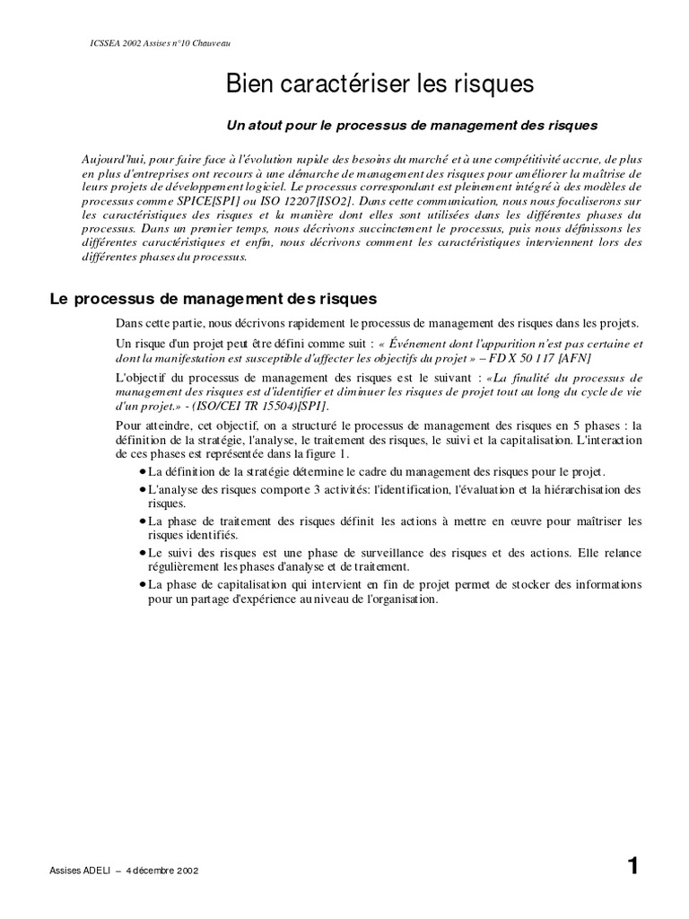 10 Risques Chauveau | PDF | Risque | Gestion des risques