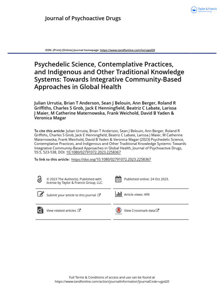 Psychedelic Science Contemplative Practices and Indigenous and Other ... Psychedelic Science Contemplative Practices and Indigenous and Other ...