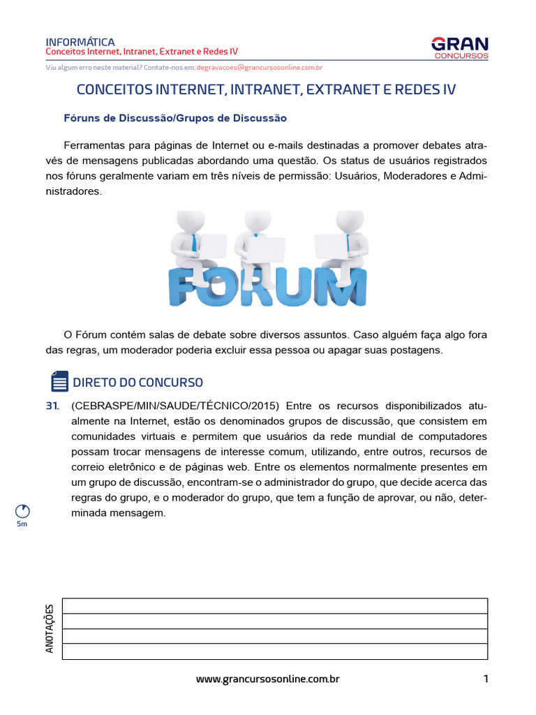 05.conceitos Internet, Intranet, Extranet e Redes IV | PDF | Internet | Rede de computadores