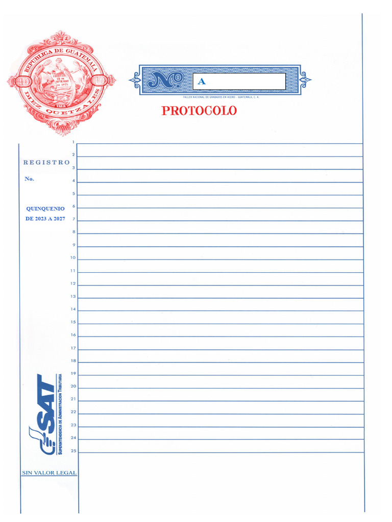 Parte Delantera Hoja de Protocolo Para Uso Didáctico | PDF