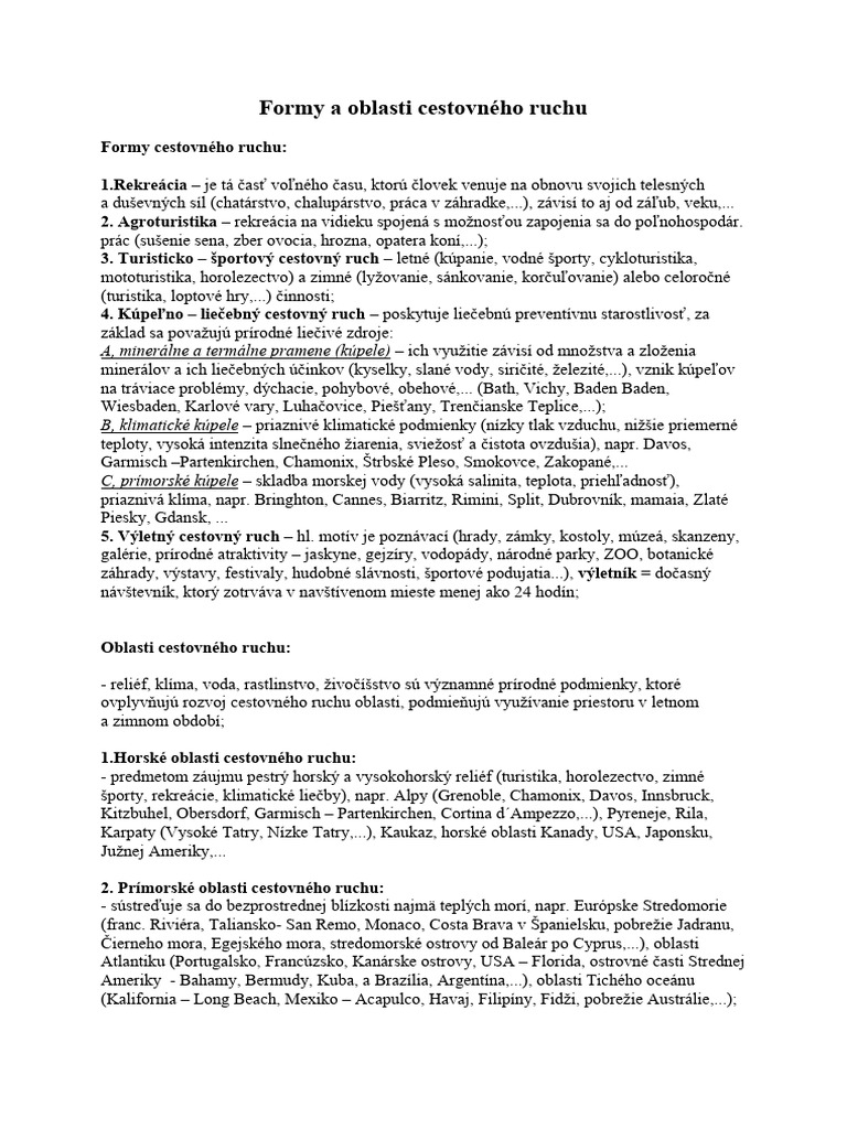 Formy, Oblasti Cest - Ruchu | PDF