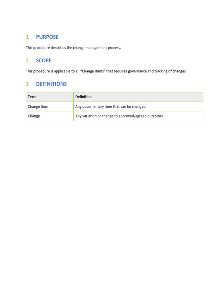 Change Management Procedure | PDF