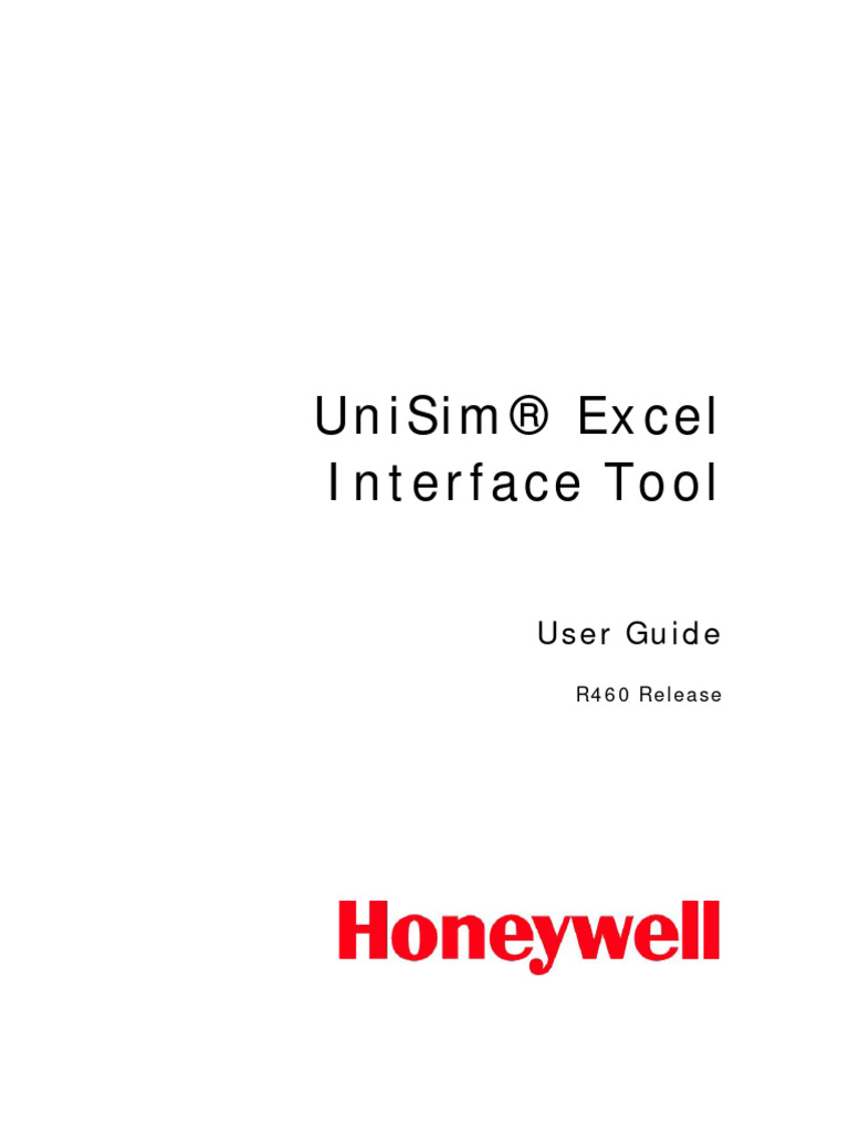 UniSim Excel Interface Tool User Guide | PDF | Microsoft Excel | Spreadsheet