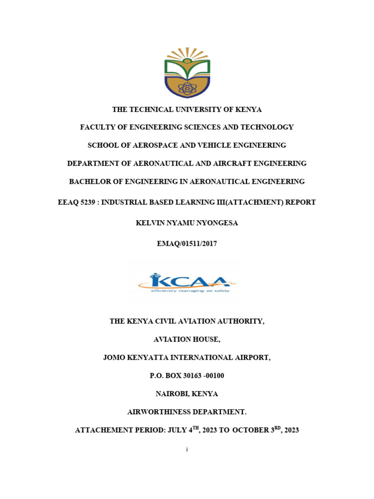 Kcaa Attachment Report - Kelvin Nyongesa | PDF | Air Traffic Control ...