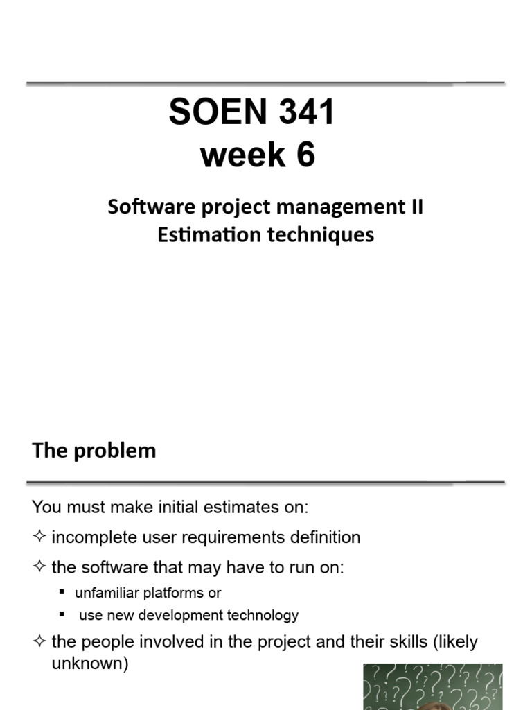 (Week 6) Estimation | PDF | Computer Programming | Software