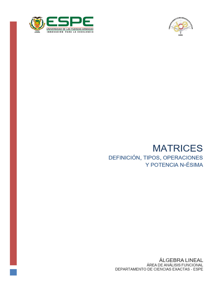 Tema 1. Matrices (Primera Parte) | PDF | Matriz (Matemáticas) | Física Matemática
